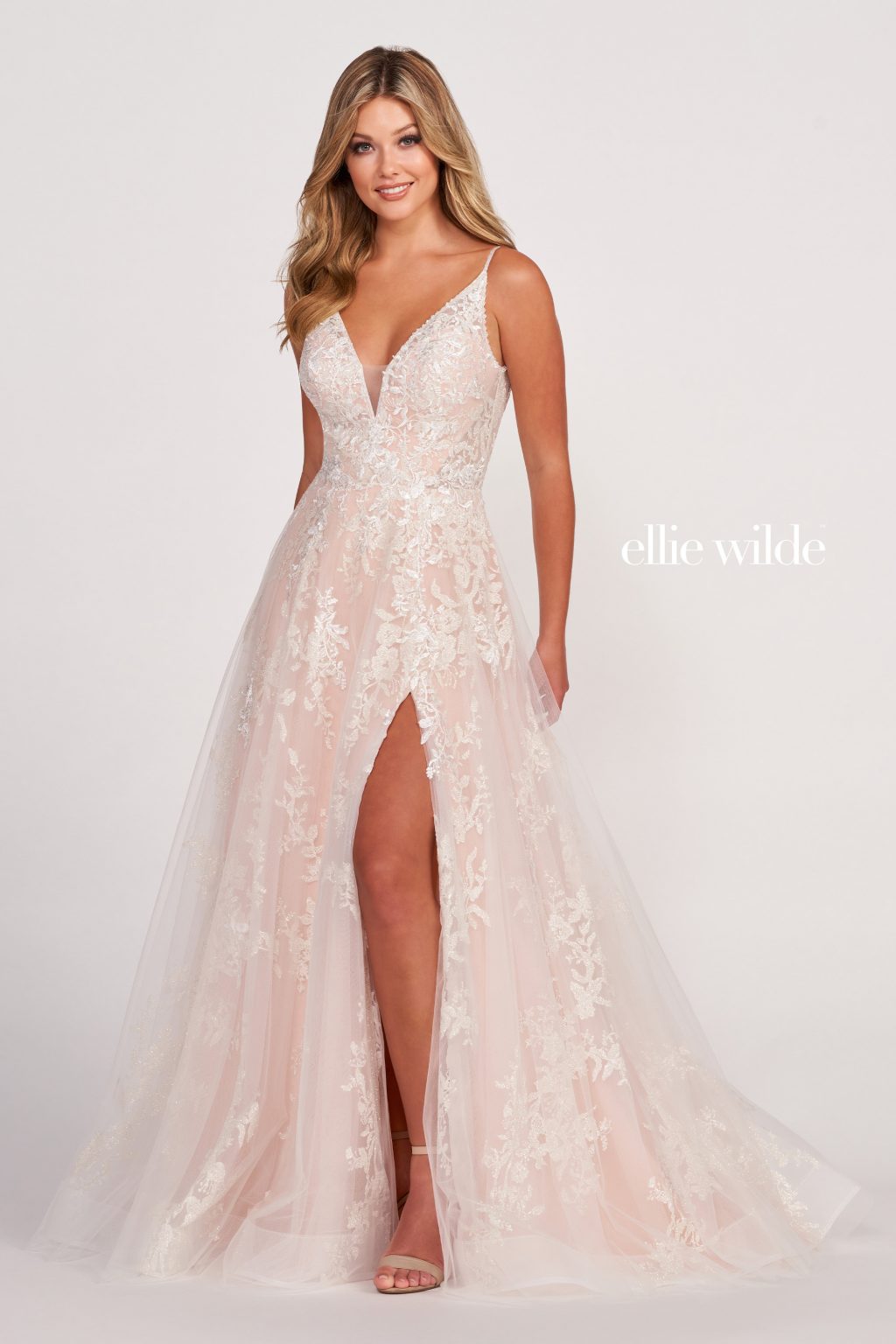 Ellie Wilde 34107 Ivory/Tea Rose – Elizabeth Marie Prom